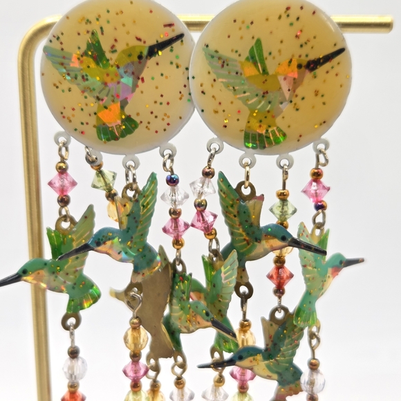 Watta | Jewelry | Colorful Hummingbird Dangle Earrings | Poshmark